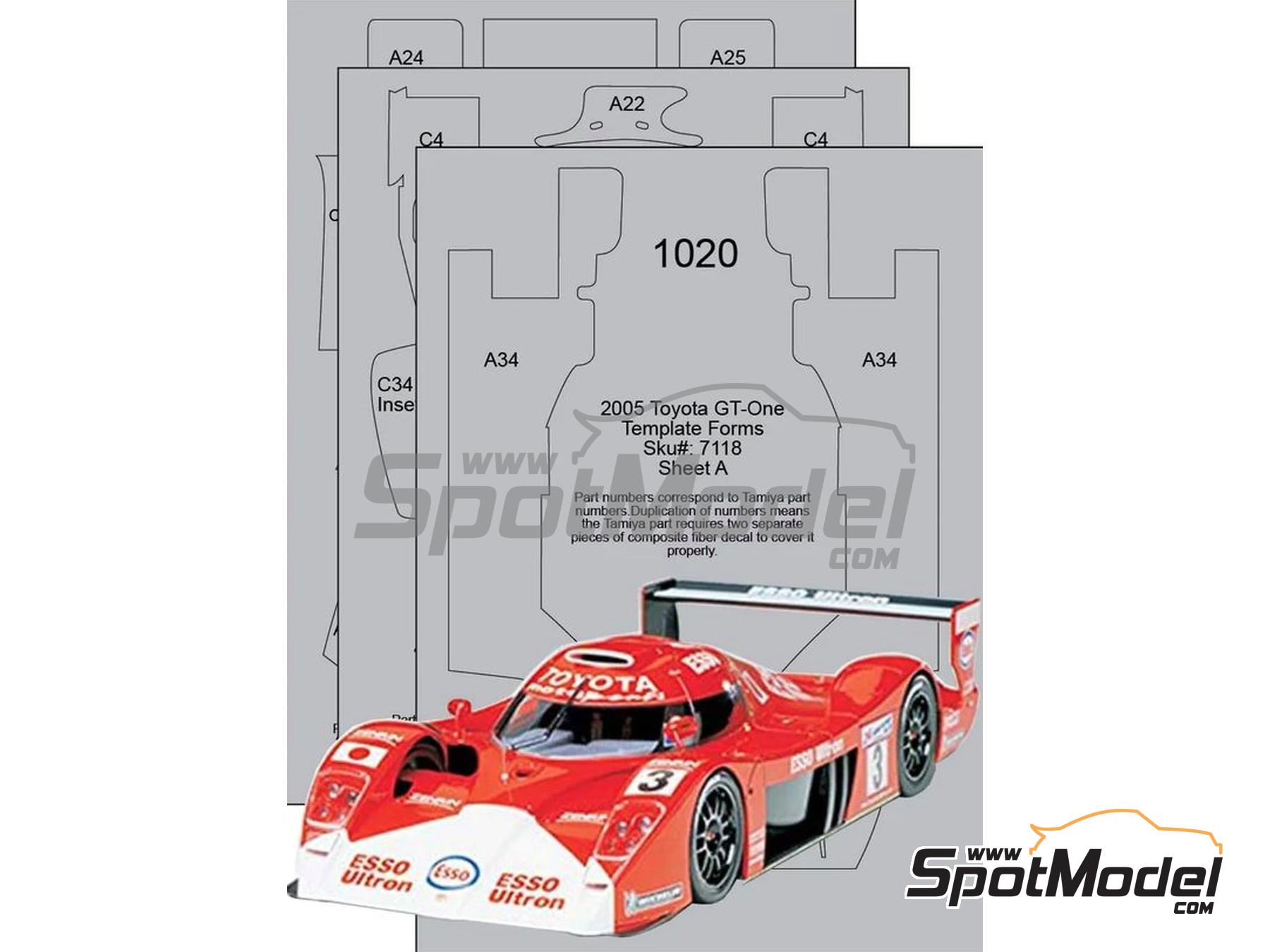 Scale Motorsport 7118: Carbon fibre pattern decal set 1/24 scale - Toyota GT-One TS020 - for ...